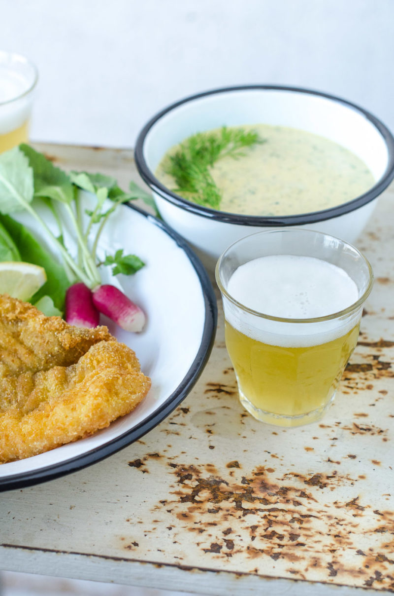 Knuspriger Backfisch mit selbstgemachter Remoulade, Fisch ausbacken ...